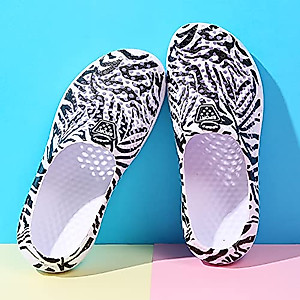 CERYTHRINA Garden Shoes Clogs for Women Summer Sandals Womens Quick Drying Slippers Walking Lightweight Rain Beach Summer Pool Beach Water Shoes Girl Breathable Footwear Nurses Shoes Zebra 39