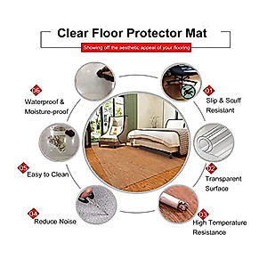 Clear PVC Desk Chair Mat Clear Vinyl Floor Runner Protect Pads,Doormat Protector Chair Mat,1.5mm,Office Chair Mat for Hardwood Floor, Carpet Protector, 110/120/130/140/150/160cm Wide,Office Home Chair