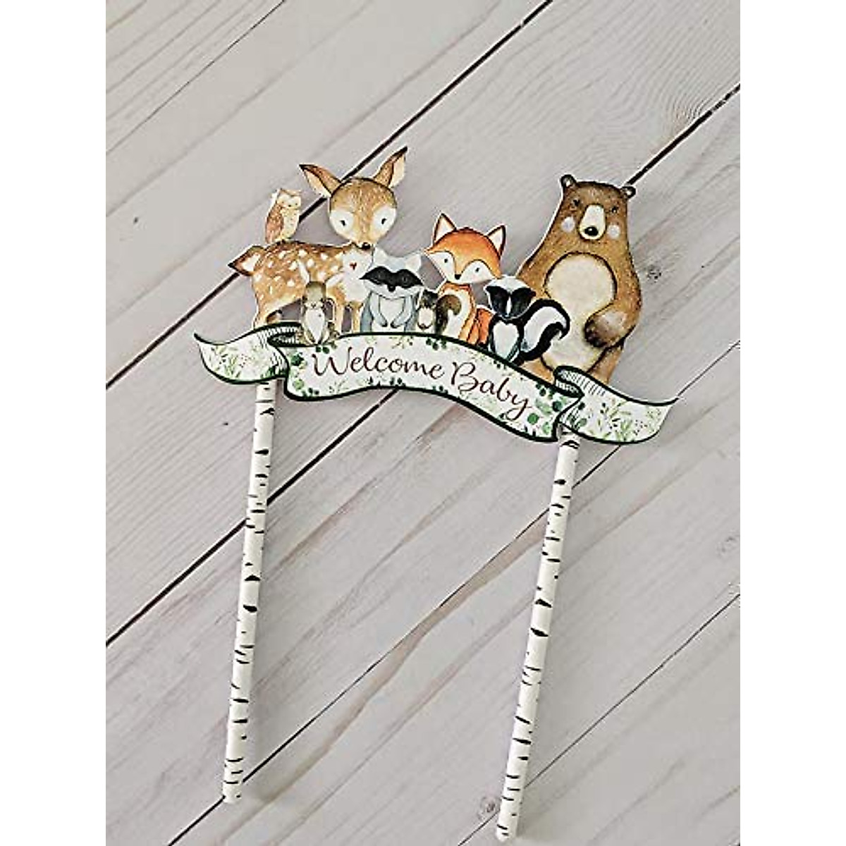Woodland Baby Shower Cake Topper, Woodland Welcome Baby Topper, Woodland Animals, Baby Shower Decoration
