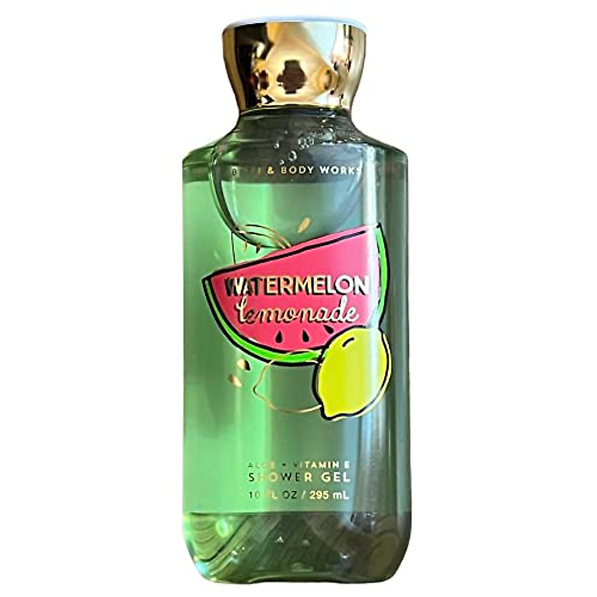 Bath and Body Works Watermelon Lemonade Gift Set Bundle with Shower Gel Soap and Loofah Pouf Sponge