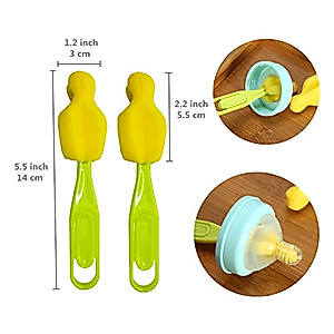 CHENJI Baby Bottle Brush. 3 in 1 Multifunctional Cup Lid Crevice Stain Cleaning Brush. Long Handle Water Bottle Brush with Replacement Head. Cup Brush, Pacifier Brush, Straw Cleaning Brush.