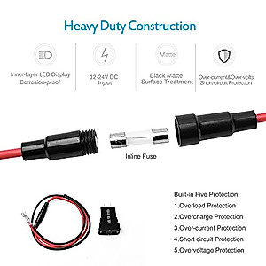 MICTUNING 2.1A Dual USB Charger Power Socket with Digital Voltmeter Blue LED Light for Smartphone iPhone iPad PDA Laptop GPS Replacement for Toyota