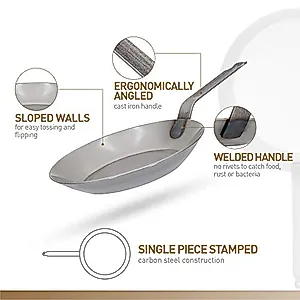 Matfer Bourgeat Black Carbon Steel Fry Pan (8 5/8)