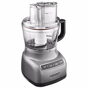 KitchenAid RKFP0922CU Food Processor with ExactSlice System 9-Cup, Contour Silver, (Renewed)