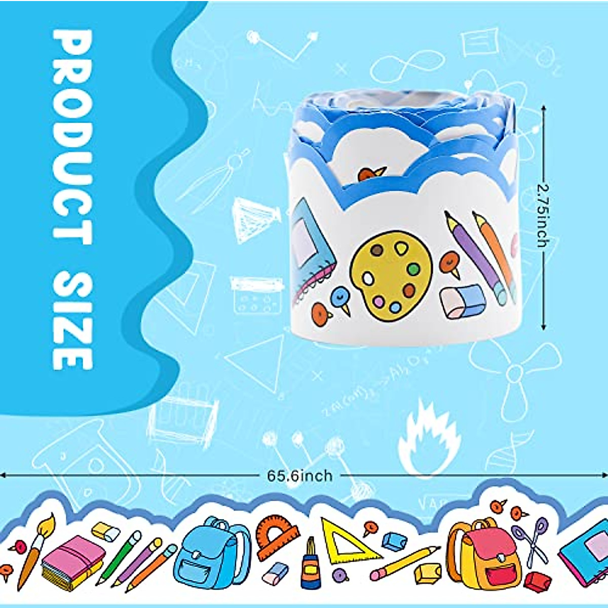 66 Feet Back to School Bulletin Board Borders Classroom Borders Chalkboard Whiteboard Trim Back to School Decorations for Teacher Student Blackboard Party Supplies