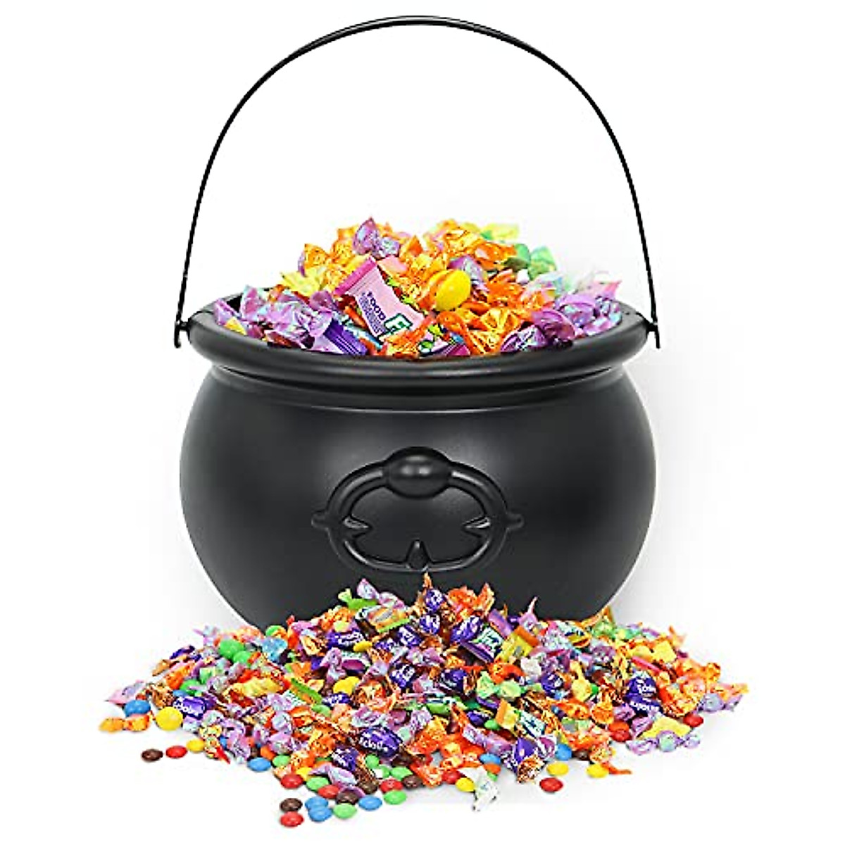 JOYIN Large Halloween Black Cauldron 7.5'', Halloween Candy Cauldron, Candy Kettle, Pot and Bucket, Black Witch Cauldron Candy Holder, Halloween St. Patricks Party Favor Decoration