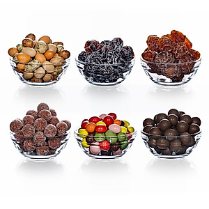 SQARR Mini Glass Bowl, 4 Ounce Capacity, (4 Pack)
