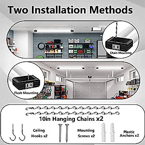 loyal 4FT 40W Linkable LED Shop Light for Garage, 6500K/3000K/4000K Linkable Utility Light Fixture, LED Workbench Light with Plug Hanging, LED Ceiling Lights for Garage, Workshop, Basement