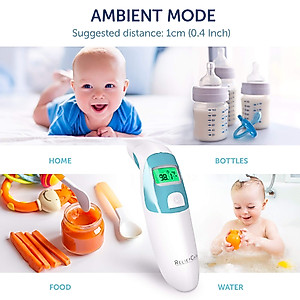 Relief Care Digital Forehead and Ear Thermometer for Adults, Infants, Children - Dual Mode, Infrared Thermometer with Fever Alarm - Accurate Quick Read Digital Thermometer for Adults and Kids
