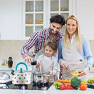 2.5L Whistling Tea Kettle Universal Base,Food Grade Stainless Steel Teapot with Cool wooden Grip Ergonomic Handle Loud Whistle▂19 * 23cm/7.48"*9.06"