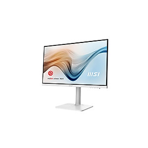 MSI Modern MD241PW, 24" Monitor, 1920 x 1080 (FHD), IPS, 75Hz, TUV Certified Eyesight Protection, 5ms, HDMI, USB C, Tilt, Swivel, Height Adjustable, Pivot, White