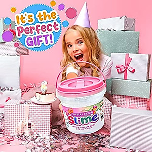 60 FL OZ Clear Slime Kit for Girls: Big Slime Bucket for Kids, Premade Crystal Slime with 35 Pack Slime Accessories, Birthday Gifts for Girls 6-12, Fun DIY Slime, Party Favors Slime Toys