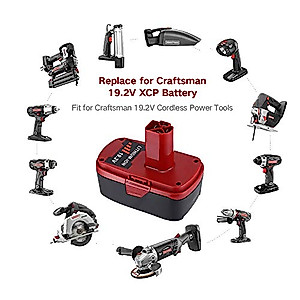 6.0Ah 19.2V Compatible with Craftsman 19.2 Volt Battery Lithium Diehard C3 130279005 1323903 130211004 11375 11376 11045 315.115410 315.11485 315.113753 315.pp2011 315.pp2020 Cordless Tools Batteries