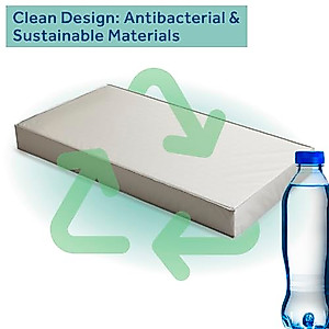 Sealy Crib Mattress & Toddler Bed Mattress| Orion 2-Stage Sustainable Antibacterial Baby Mattress, Lightweight, GREENGUARD Air Quality Certified - Made in USA, 52"x28"