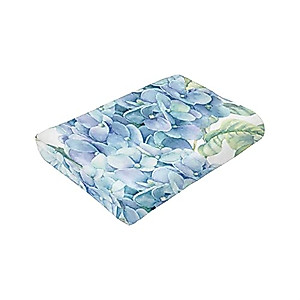 Hydrangea Watercolor Blue Flowers Blanket Throw Blanket Lightweight Microfiber Blankets for Bed Couch Sofa Blanket Quilt 50"X40"