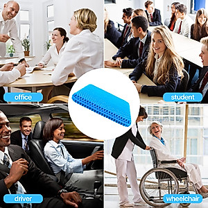Gel Seat Cushion for Long Sitting (Thick & Extra Large), Gel Cushion for Wheelchair Soft, Gel Chair Cushion Comfy, Gel Car Seat Cushion Breathable, Gel Seat Cushion for Office Chair for Hip Pain