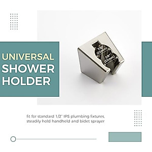 Handheld Shower Head Bracket with Two Slot, Aomasi Bidet Sprayer Hanger Bathroom Hose Shower Wand Holder Wall Mount Brushed Nickel