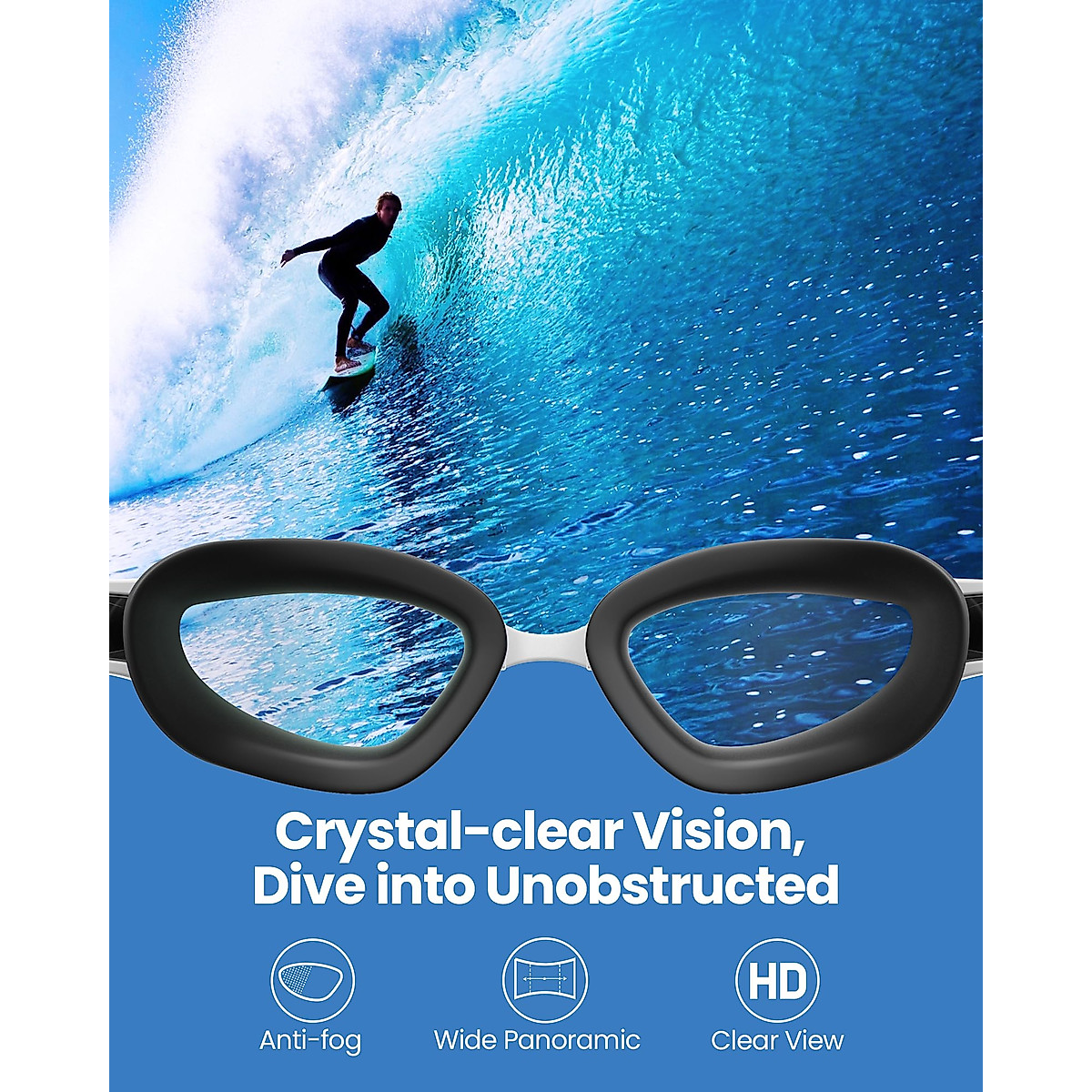 OutdoorMaster Goby Swim Goggles - Anti-fog Swimming Goggles with Lens Interchangeable for Adult Men Women Youth