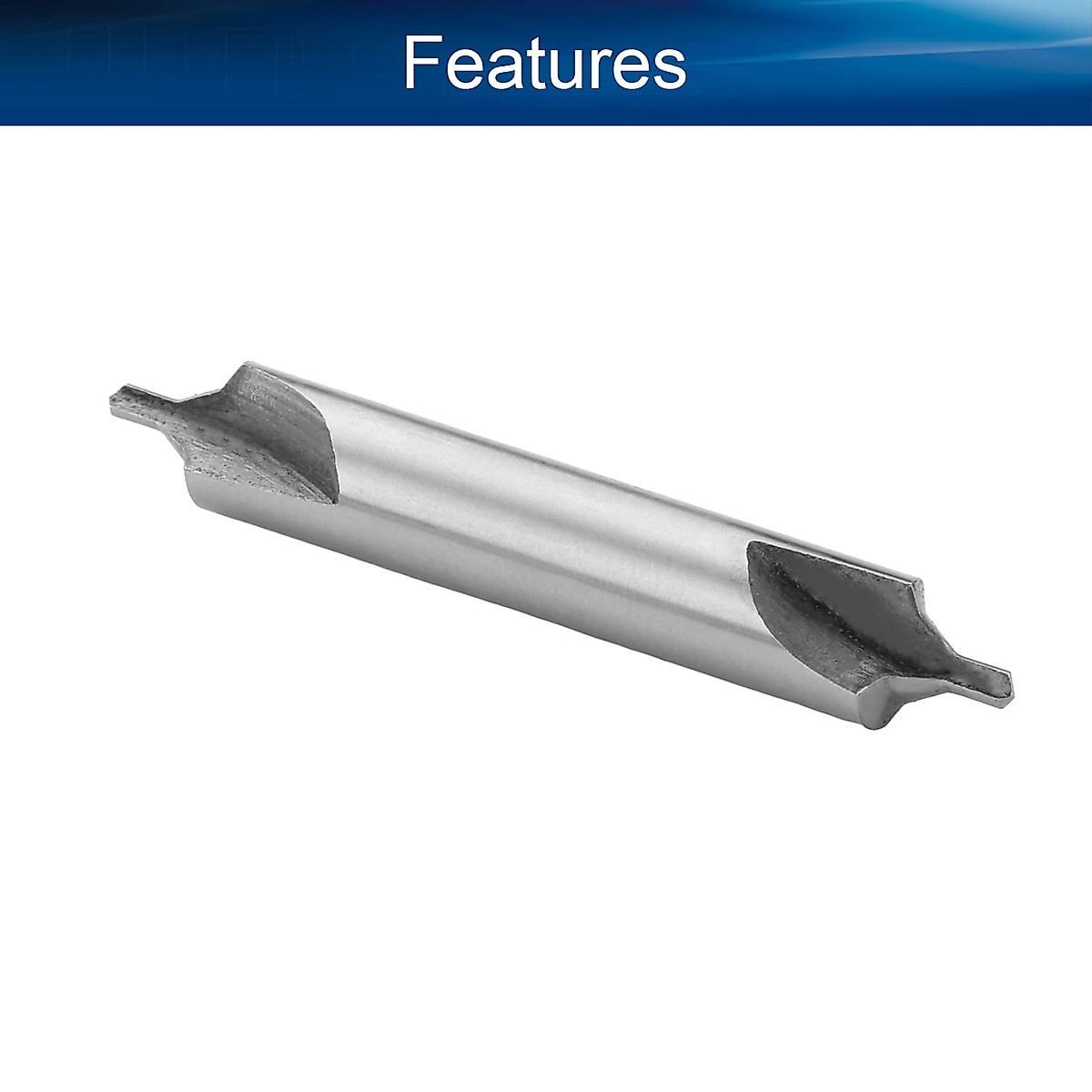 Auniwaig 5pcs 2mm x 8mm Center Drill Bits Combined Drill Countersink Lathe Mill Tool Set HSS-6542 60 Degree Combined Drills Plain Type B with Protective Cone