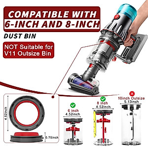 Sealing Ring for Dyson V11 Dust Bin, Dust Bin Top Fixed Seal for Dyson V15 SV14 SV15 SV22 Vacuum Cleaner, Gasket Replacement Parts for Dyson Dirt Cup, Rubber Seal for Dyson Dust Bin Accessories