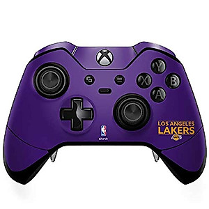 Skinit Decal Gaming Skin Compatible with Xbox One Elite Controller - Officially Licensed NBA Los Angeles Lakers Standard - Purple Design