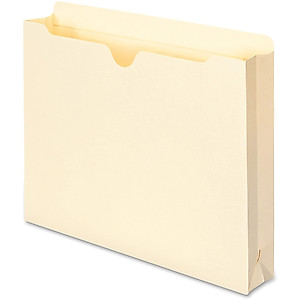 Smead 100% Recycled File Jacket, Reinforced Straight-Cut Tab, 2" Expansion, Letter Size, Manila, 50 per Box (75605)