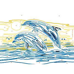 Ravensburger CreArt Delightful Dolphins Paint by Numbers Kit for Kids - Painting Arts and Crafts for Ages 7 and Up, Multi-Colored, único