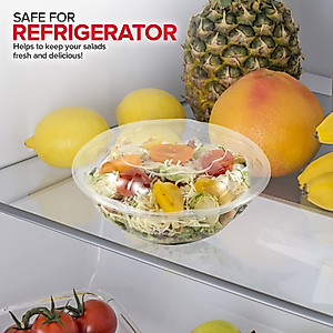Stock Your Home 24oz Clear Plastic Salad Bowls with Lids Disposable (50 Pack) Small Takeout Container with Snap on Lid for Fruit Salads, Quinoa, Lunch and Meal Prep, Acai Bowl, To-Go Party Containers