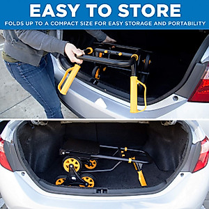 Mount-It! Stair Climber Hand Truck and Dolly, 330 Lb Capacity Heavy-Duty Folding Trolley Cart with Telescoping Handle and Rubber Wheels, Stair Climbing Dolly for Home, Office, Commercial & Industrial