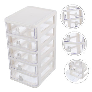 Stackable Drawer Organizer Clear Desk Storage Cabinet with Drawers for Office Makeup Stationery Multifunctional PP Desktop Organizer Transparent Box Drawer Storage Case