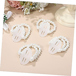 SEWACC 6 Pcs Wrist Flower Wrist Corsage String Bracelet Stretch Bracelet String Banquet Corsage Wristlet Wrist Corsage Pearls Pearl Flower Corsage Bridesmaid Wedding Wrist Corsage Plastic