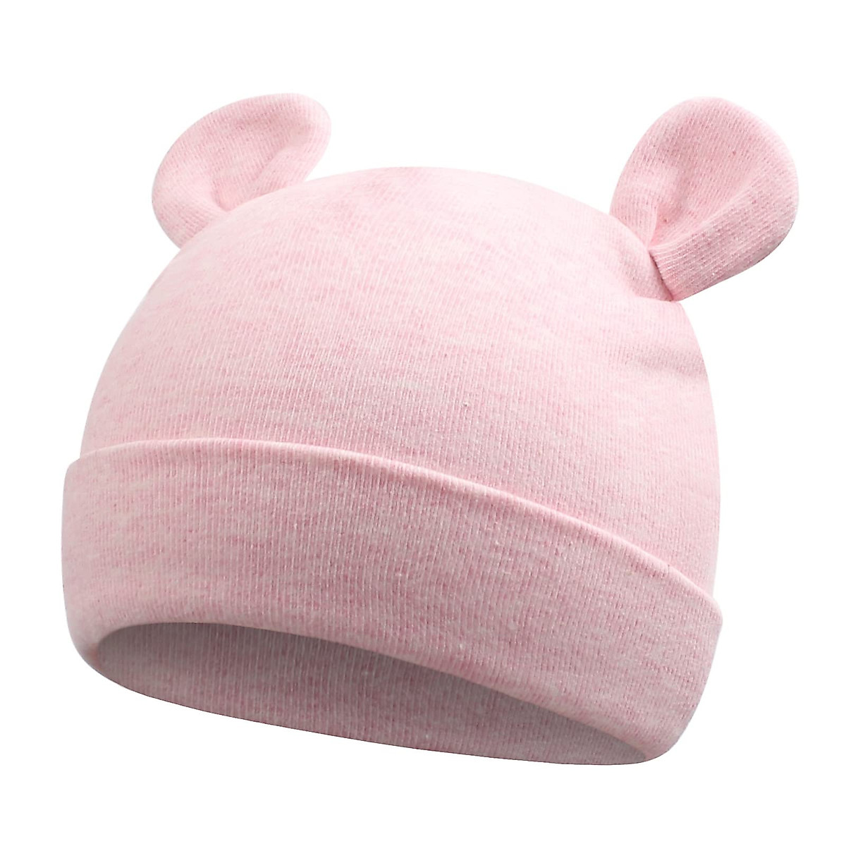 Original Cotton Newborn Hats for Girls Striped Preemie Baby Hats Bear Ears Infant Boys Beanies 0-6 Months (Bear(White+Pink+Pink Striped), Preemie)