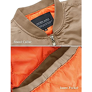 EKLENTSON Mens Jackets Fall Winter Bomber Jacket Men Casual Cotton Lined Pilot Military Jacket Men