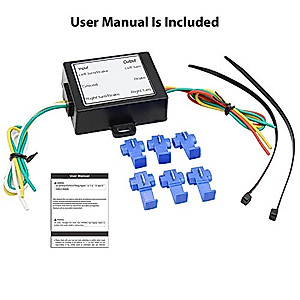 RED WOLF Trailer 2-to-3-Wire Splicer-in Taillight Converter Wire Harness Connector Separate Turn Signal Brake Light Set up for Trailer RV Dinghy Towing Pickup Car Trucks Vans