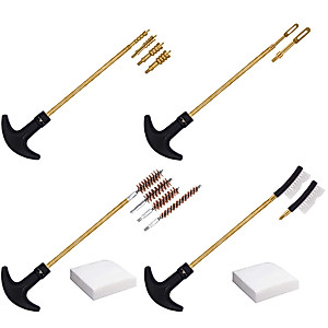 APCHYWELL 18 PCS Handgun Cleaning Kit for.22 .9mm/.357/.38/ .40 .45 Caliber Pistol with Bronze Bore Brush, Brass Jag Adapter, Empty Bottle, Nylon Brushes