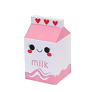 Anboor 8.9 Inches Milk Box Squishies Jumbo Soft Slow Rising Scented Kawaii Food Squishies Charms Stress Relief Kids Toys Decorative Props, Pink