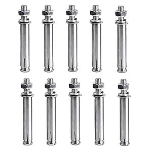 M8 x 60 mm External Hex Expansion Bolts Screws Sleeve Anchors, Stainless Steel, 10Pcs