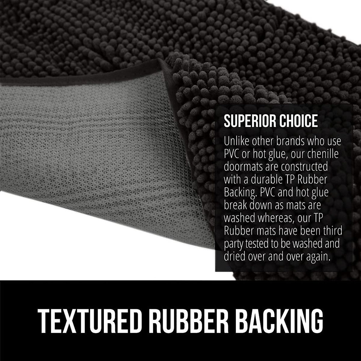 Gorilla Grip Ultra Absorbent Grippy Doormat for Muddy Dog Paws, 36x24 Machine Washable Soak Stopper Rugs Cleaner Floors, Bed Mat for Dirty Dogs, Indoor Entrance Door Rug Pet Bed Mats Black