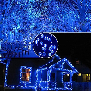 LuGlint String Lights Outdoor, 2Pack 39.4FT 100 LED Solar String Lights Outdoor,8 Modes Solar Christmas Lights for Indoor/Outdoor Tree,Patio,Garden,Christmas,Holiday,Halloween Party Decor (Blue)