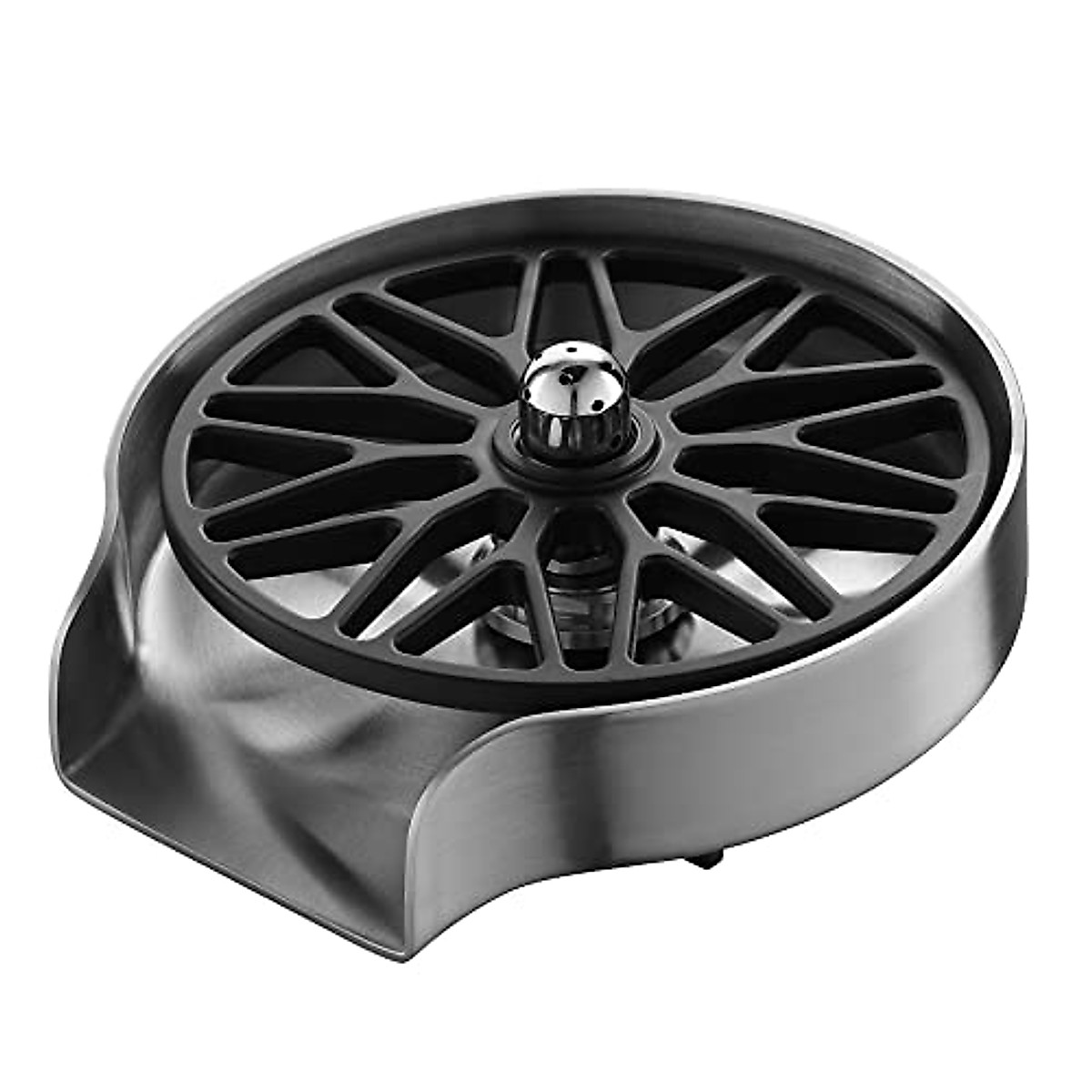 Kicimpro Glass Rinser for Kitchen Sink, Stainless Steel High Pressure Bottle Washer, Cup Washer for Sink with 360 Degree Rotating Rinse Function, Brushed Nickel Glass Washer, Kitchen Sink Accessories