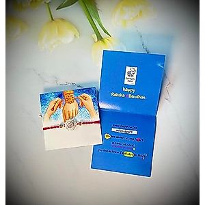 Eximious India Set of 5 Rakhi For Brother With Card Metal Pendant For Raksha Bandhan Designer Rakhi Thread for Bhaiya (Set of 5-1)