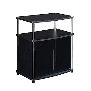 Convenience Concepts Designs2Go TV Stand with Black Glass Cabinet, Black, 23.75"L x 15.75"W x 26.75"H