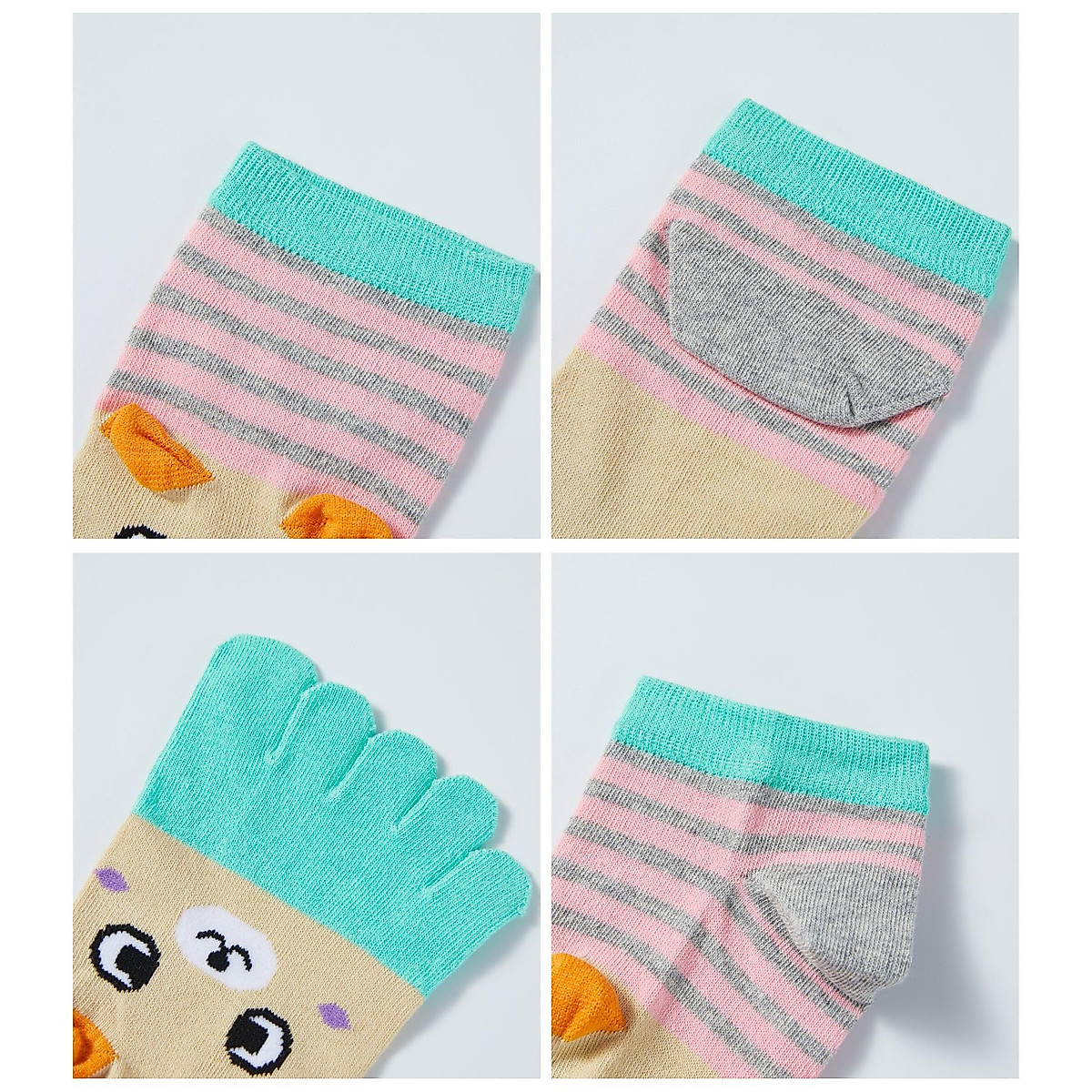 HONOW Women's Low Cut Toe Socks Ankle Cotton Running Socks(Pack of 5/6)