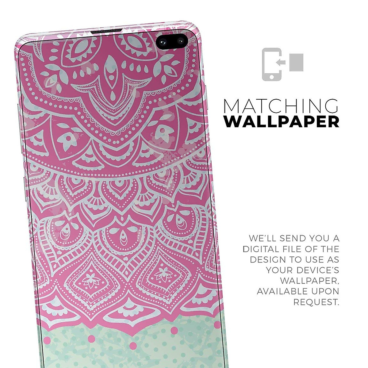 DesignSkinz Green and Pink Tribal v3 Protective Vinyl Decal Wrap Skin Cover Compatible with The Samsung Galaxy S20 (Screen Trim & Back Glass Skin)