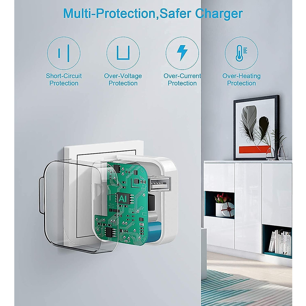 iPad Charger Cable,Fast iPad Charger,iPad Fast Charging[MFi Certified] 12W Foldable Portable Travel USB Wall Charger 3Pack[3/6FT] Cable Cord for iPad 9/iPad Mini/iPad Air