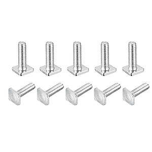 uxcell Square Head Bolt, 20pcs M6x20mm Fully Thread Carbon Steel Grade 4.8 Square Machine Screws