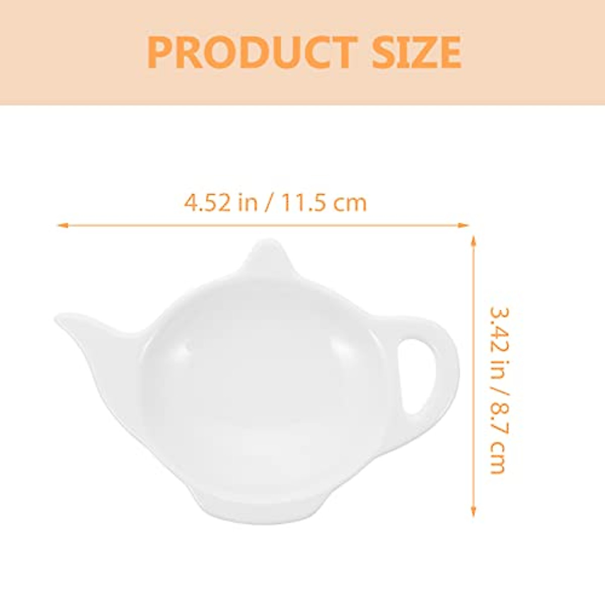 Kichvoe Tea Holder Ceramic Tea Bag Holder Caddy Plate Cute Teapot Shaped Teabag Coaster Tray Teaspoon Rest Sauce Dip Bowl Seasoning Dish for Dessert Fruit Appetizer Serving Dish Tea Bag Organizer