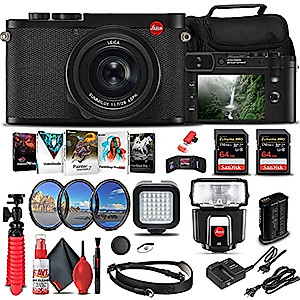 Leica Q2 Digital Camera + SF40 Flash + 2 x 64GB Memory Card + Corel Photo Software + Card Reader + Filter Kit + LED Light + Case + Deluxe Cleaning Set + Flex Tripod + Memory Wallet + More