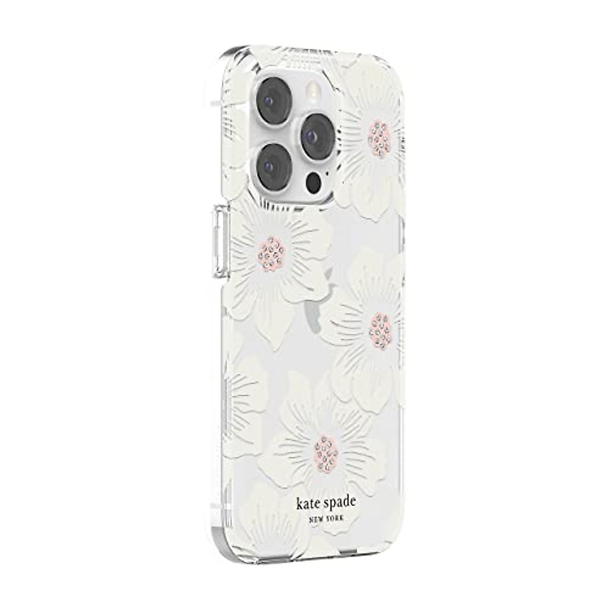 kate spade new york Protective Hardshell Case Compatible with Apple iPhone 14 Pro - Hollyhock Floral Clear [KSIPH-223-HHCCS]