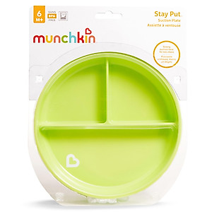 Munchkin® Stay Put™ Divided Section Toddler Plates, Colors May Vary